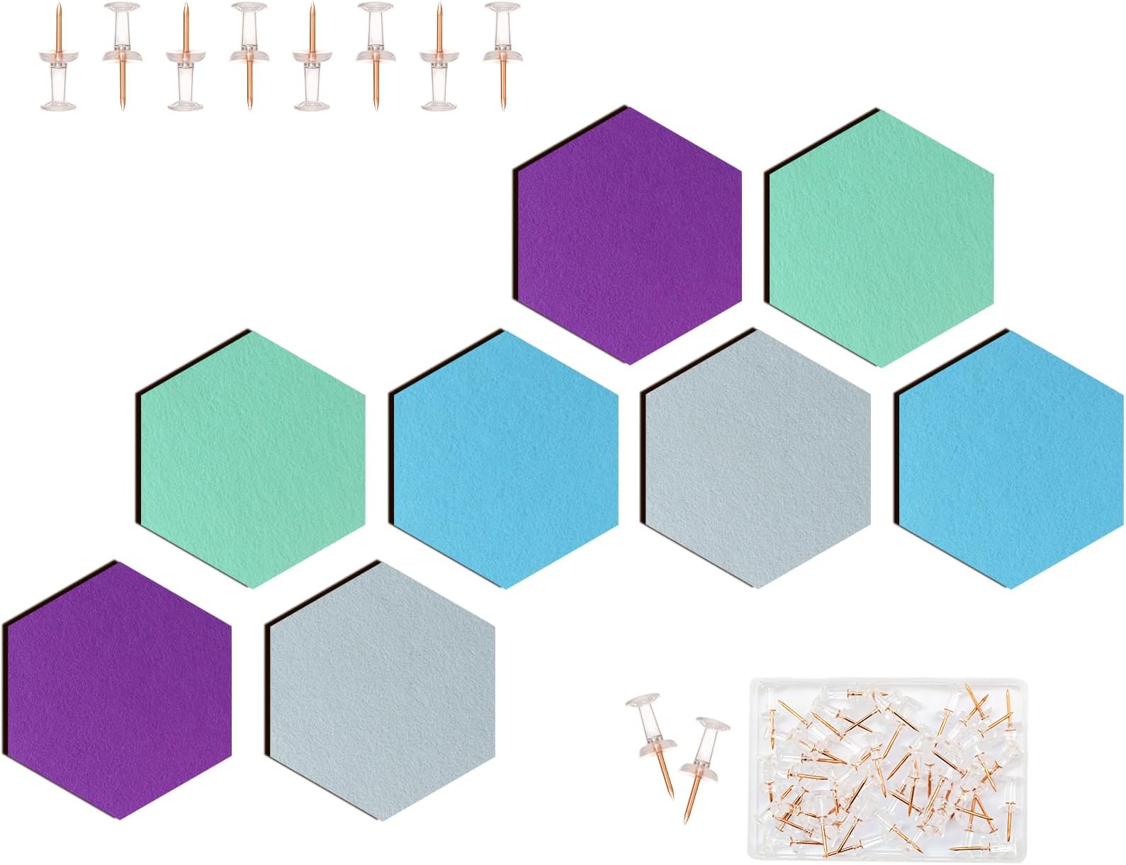 Amazon.com : 10 Packs Pin Board Hexagon Felt Board Tiles Bulletin Board ...