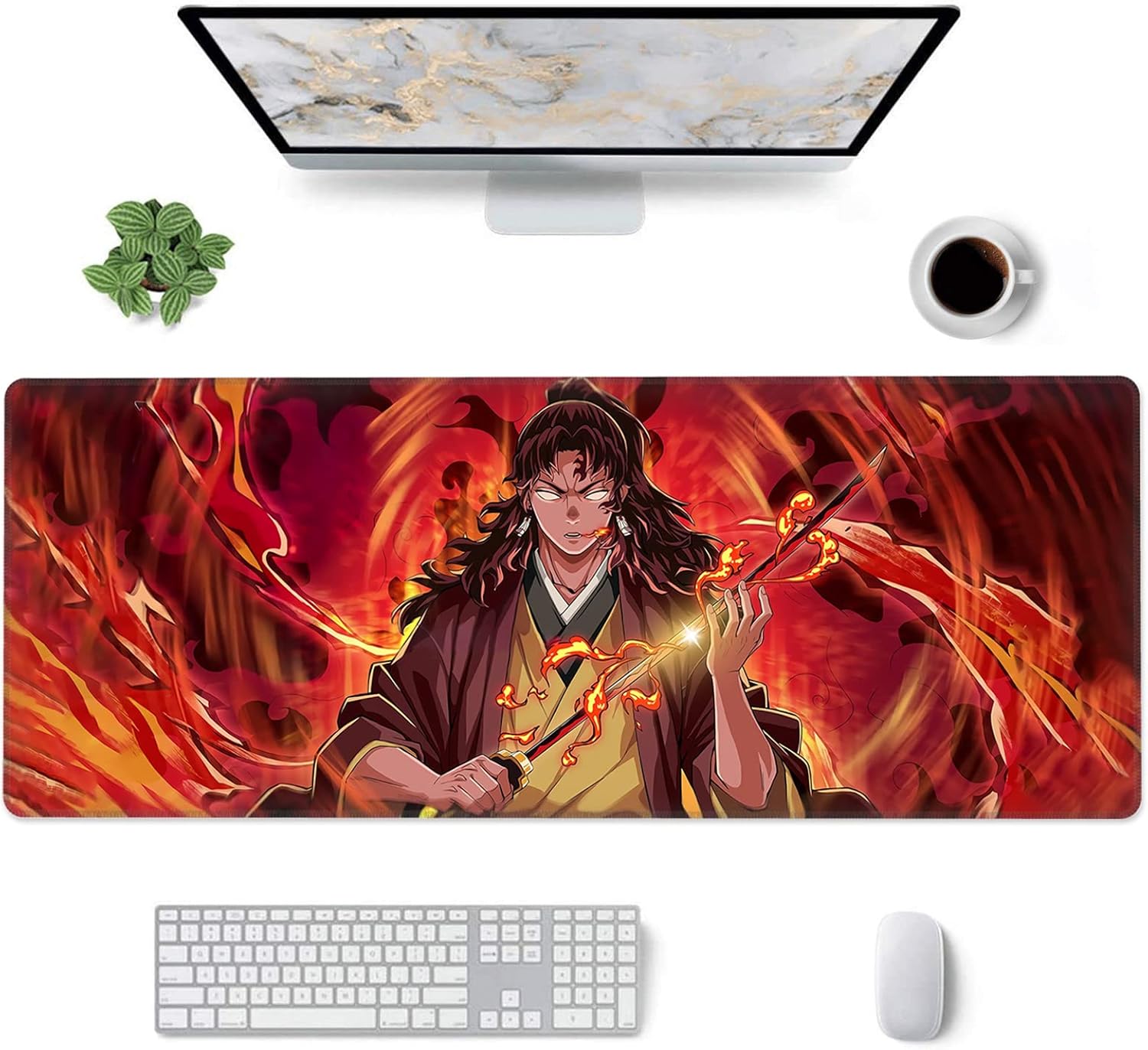 Amazon.com: Mouse Pad Compatible with Demon Slayer - Non Slip Rubber ...