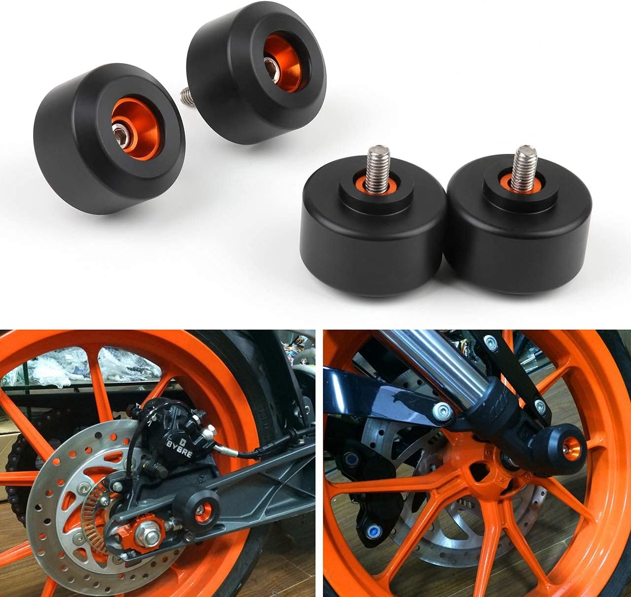 ASH KTM Wheel Frame Sliders Crash Protectors for Duke RC 125 200 250 ...