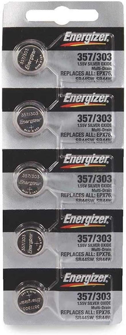 Amazon.com: Energizer 357/303 Batteries (3 Pack), 1.5V Silver Oxide ...