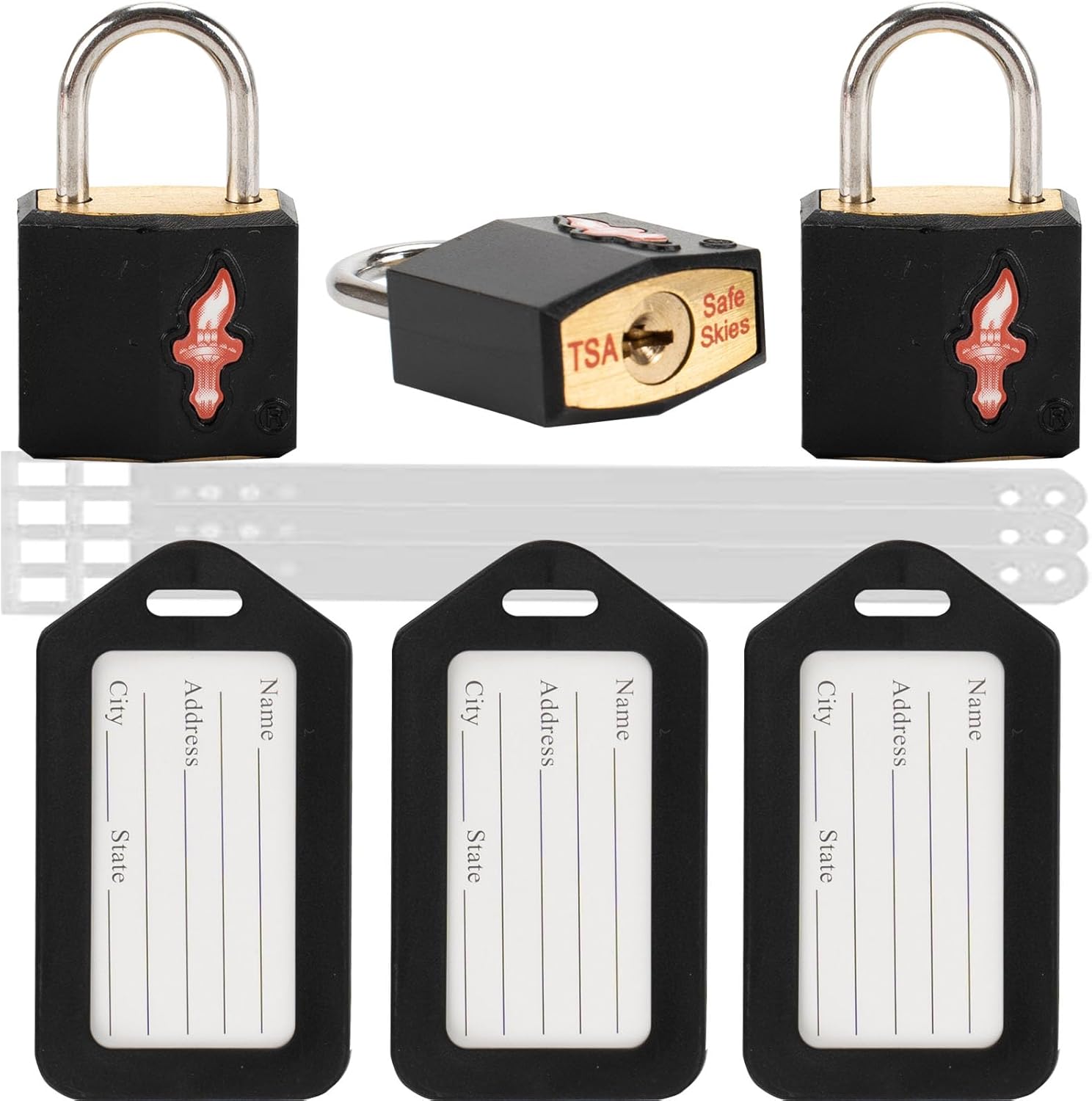 Amazon.com | TSA Approved Luggage Locks 3 Pack with Luggage Tags | 6 ...