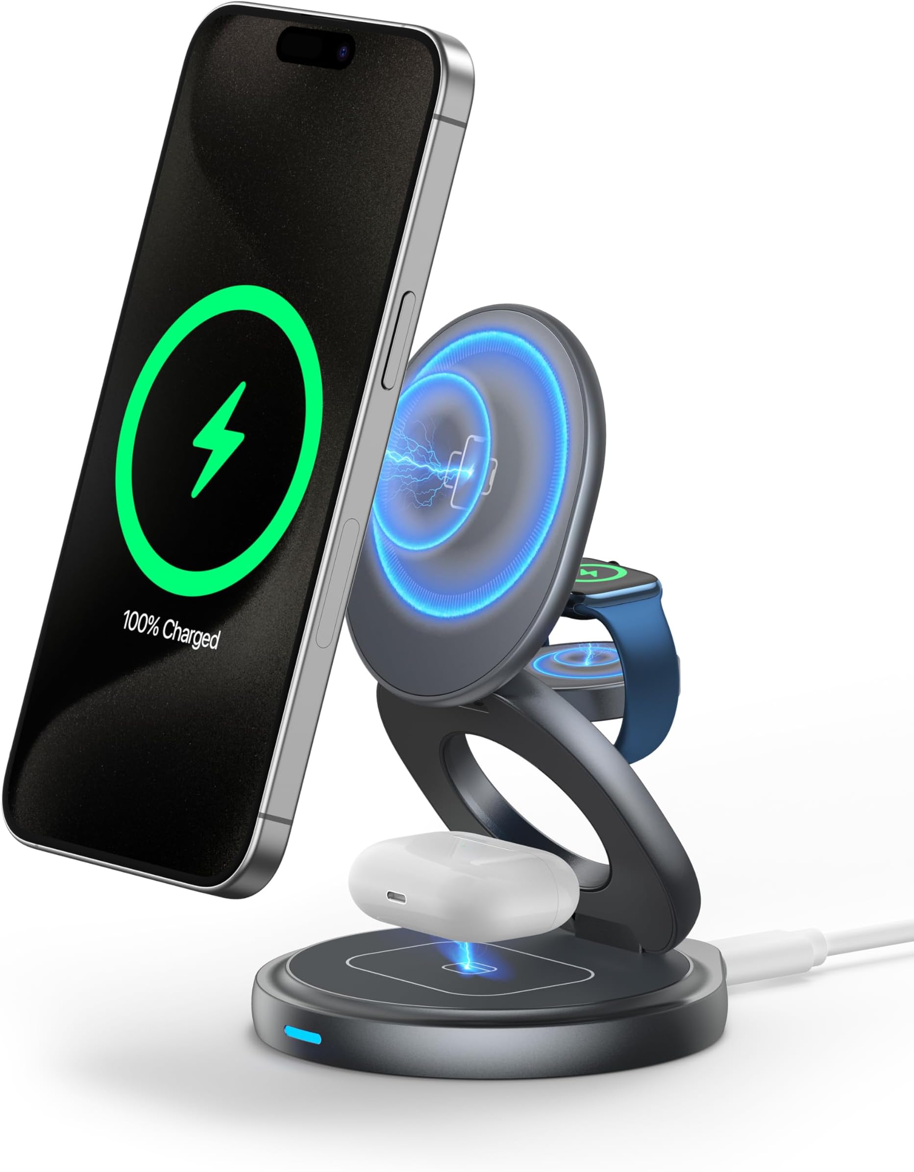 Amazon.com: 3 in 1 Wireless Charging Station for Magsafe Charger, Fast ...