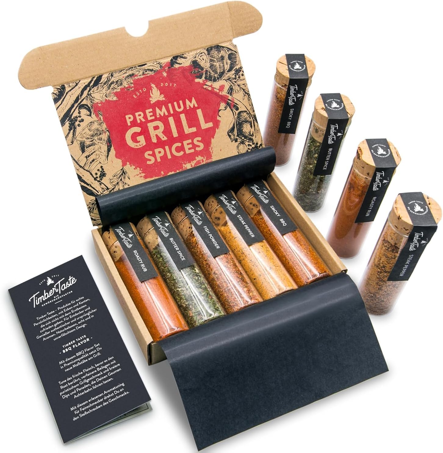 Amazon.com : TIMBER TASTE® BBQ Spice Rub Gift Set - BBQ Seasonings and Rubs - from Somkey to ...