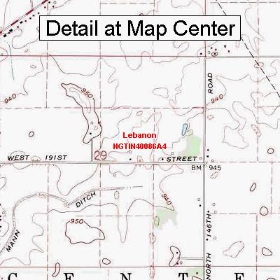 Amazon.com : USGS Topographic Quadrangle Map - Lebanon, Indiana (Folded ...