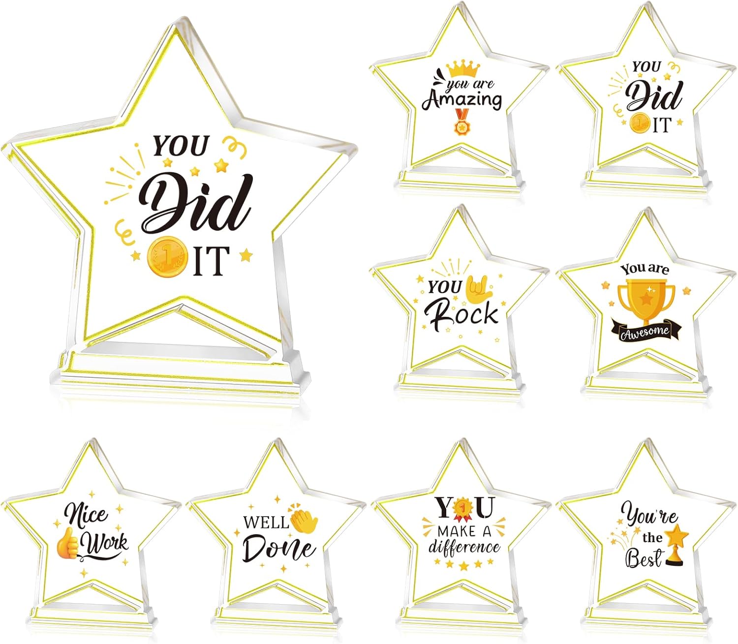 8 Pcs Mini Star Trophy Awards Bulk Employee Appreciation Gifts ...