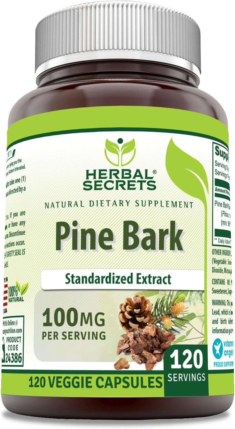 Amazon.com: Herbal Secrets Pine Bark Extract Supplement | 100 Mg per ...