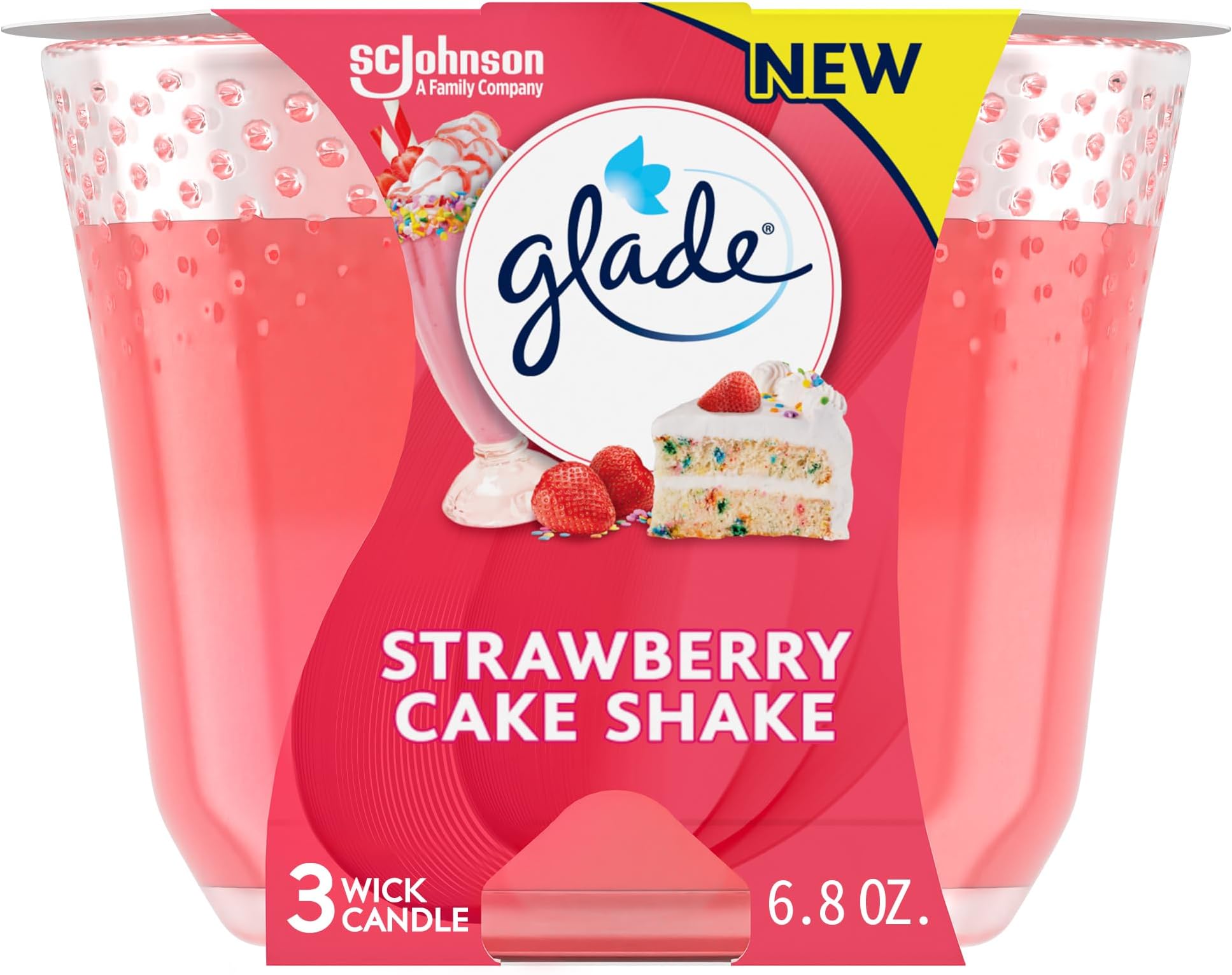 Amazon.com: Glade Candle Strawberry Cake Shake, Fragrance Candle ...