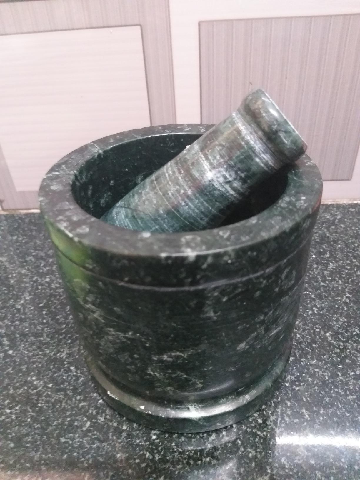 Buy HeeMo, Green Marble Imam Dasta/Mortar and Pestle Set/Ohkli Musal ...