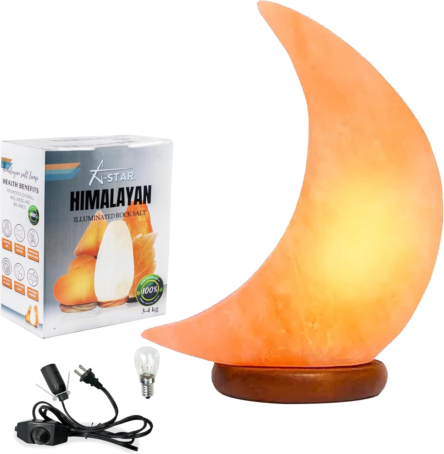 Amazon.com: A-STAR Himalayan Salt Lamp - Premium Quality Illuminated ...