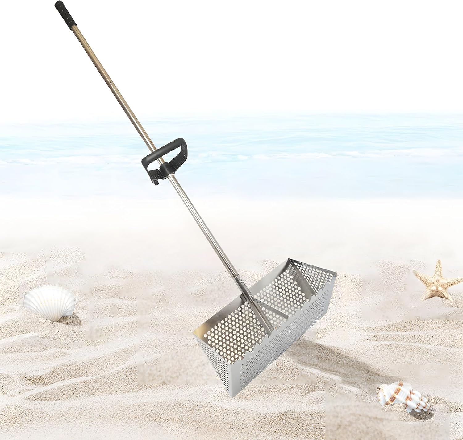 OCKYOOZ Sand Fleas Rake, 47 Inch Detachable Seafood Rake Hand Rakes ...