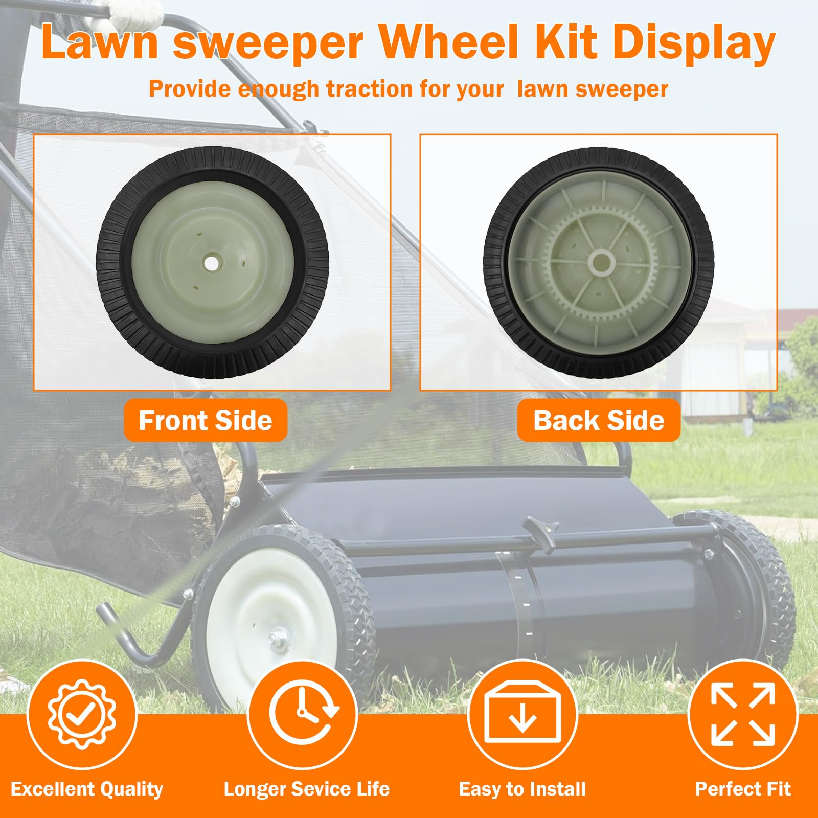 Snapklik.com : Showingo 44985 Lawn Sweeper Wheel Tire Complete Assembly ...