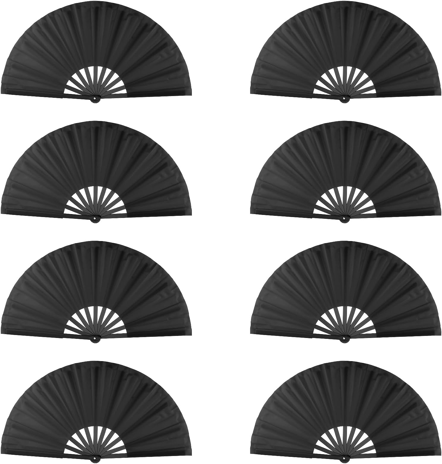 Amazon.com: MANCHAP 8 PCS 13 Inch Large Folding Hand Fan, Black Chinese ...