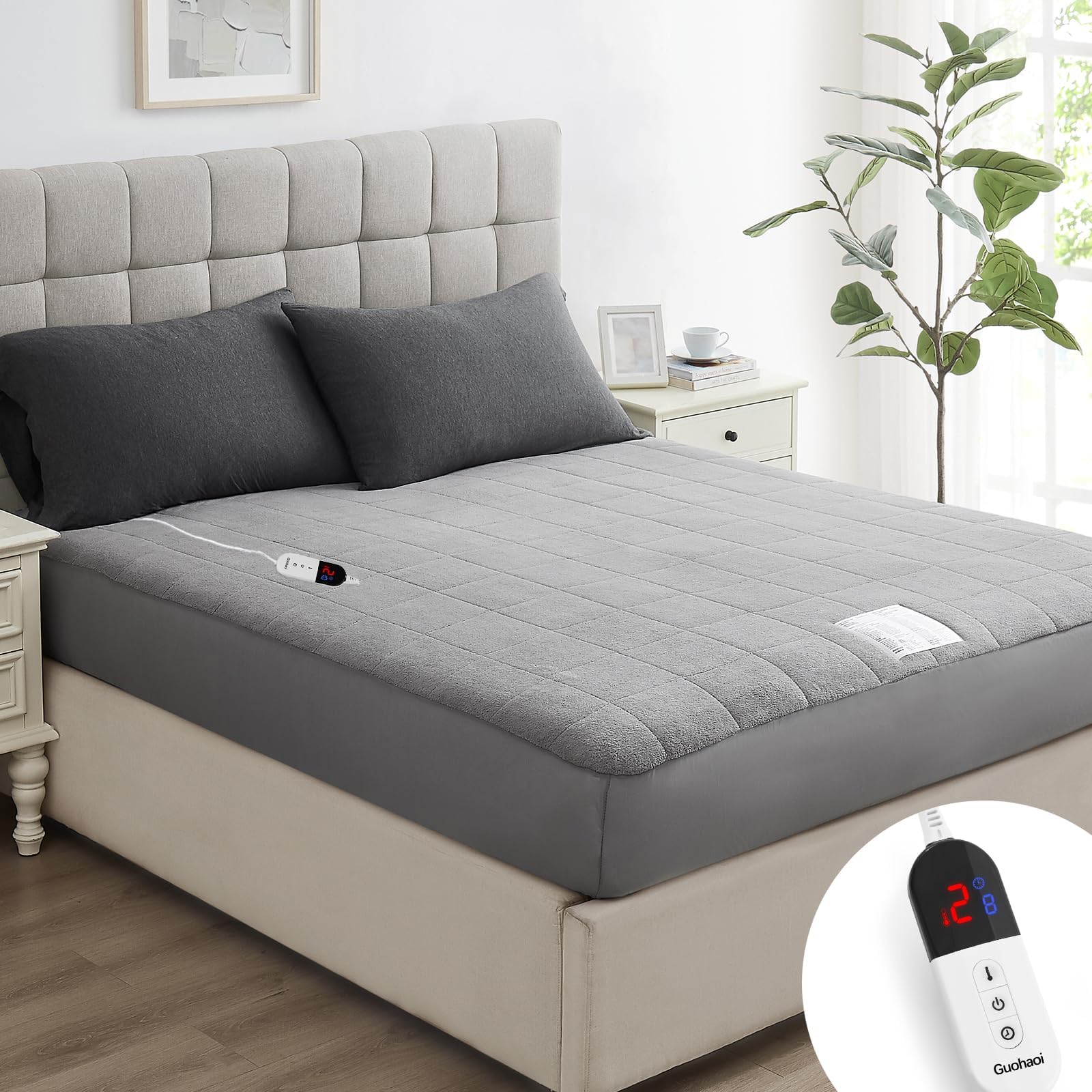 Amazon.com: ILWOUL Heated Mattress Pad, Machine Washable, Auto 15 Hours ...