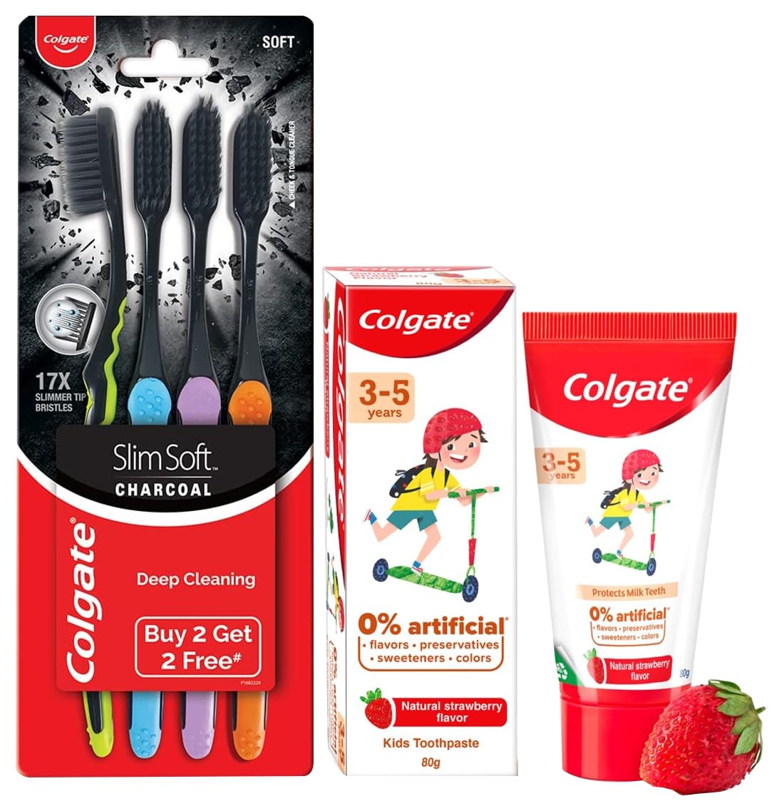 Colgate Toothpaste for Kids (3-5 years), Natural Strawberry Flavour ...