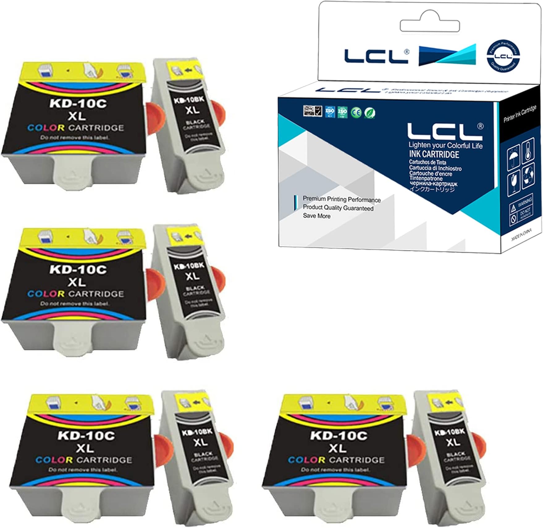 LCL Compatible Ink Cartridge 10 10B 10C XL (2pack 1Black 1colour ...