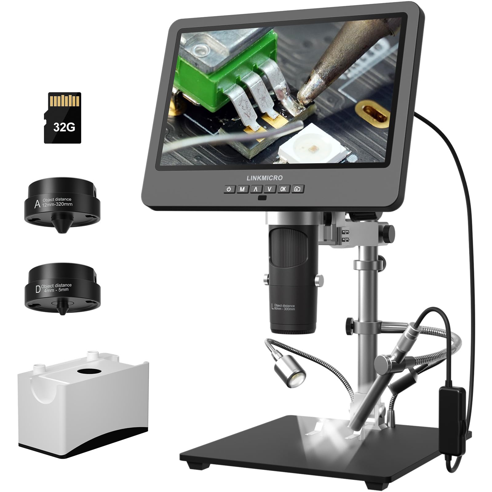 Snapklik.com : LM249ES 3 Lens 10.1" HDMI Digital Microscope 2000X