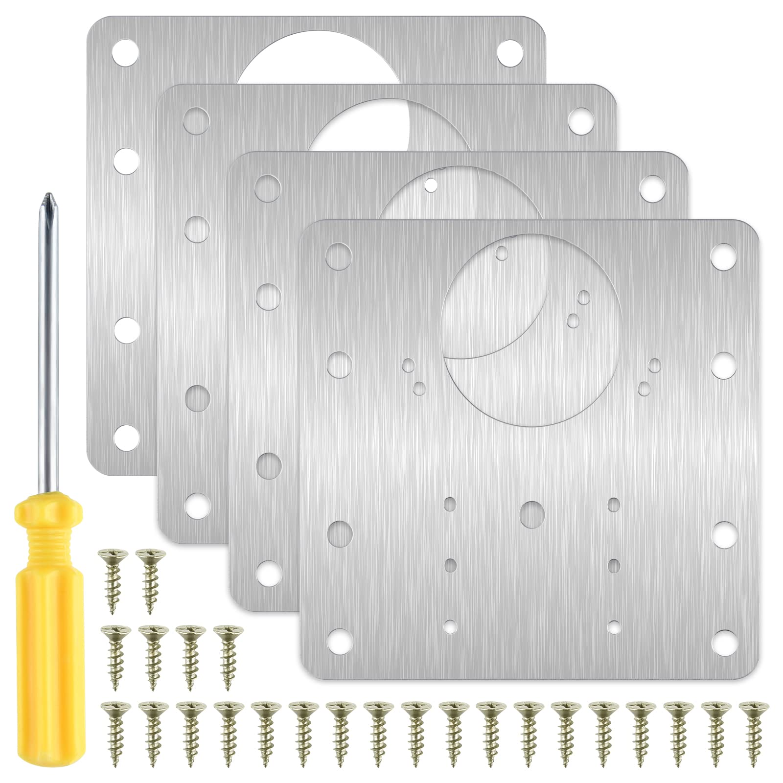 Buy ASTARON 4 Packs Hinge Repair Plate Stainless Steel Cabinet Hinge ...