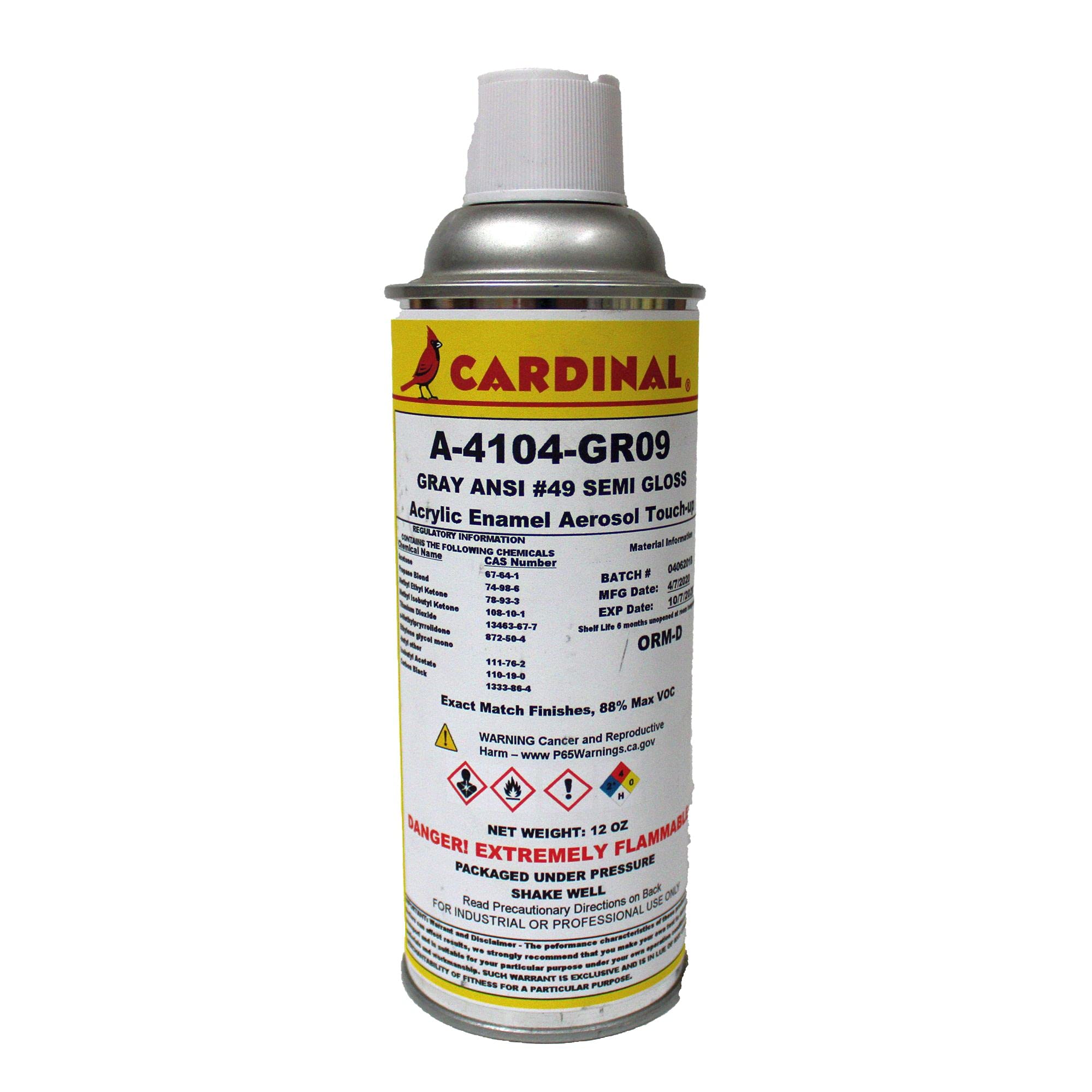 Cardinal Paint Powder Coat Touch-up Spray Paint | A-4104-GR09 ANSI SEMI ...