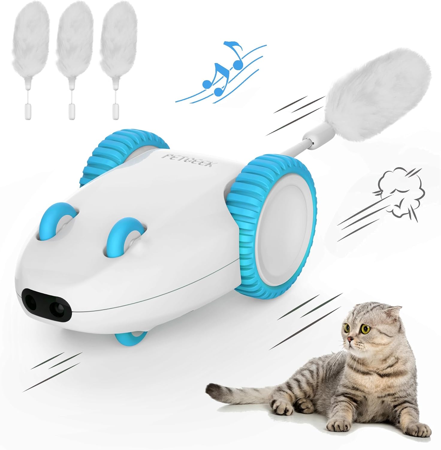 Amazon.com : PETGEEK Automatic Cat Mouse Toys Interactive Cat Toys for ...