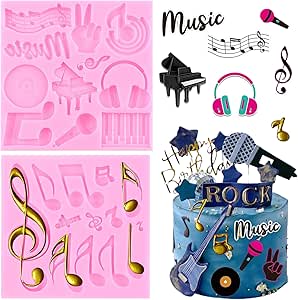 Amazon.com: ZiXiang Music Theme Fondant Mold Musical Notes Piano ...