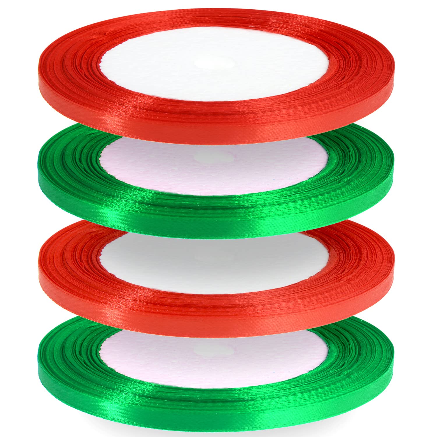 Amazon.com: Tatuo 100 Yards Christmas Ribbon for Gift Wrapping Satin ...