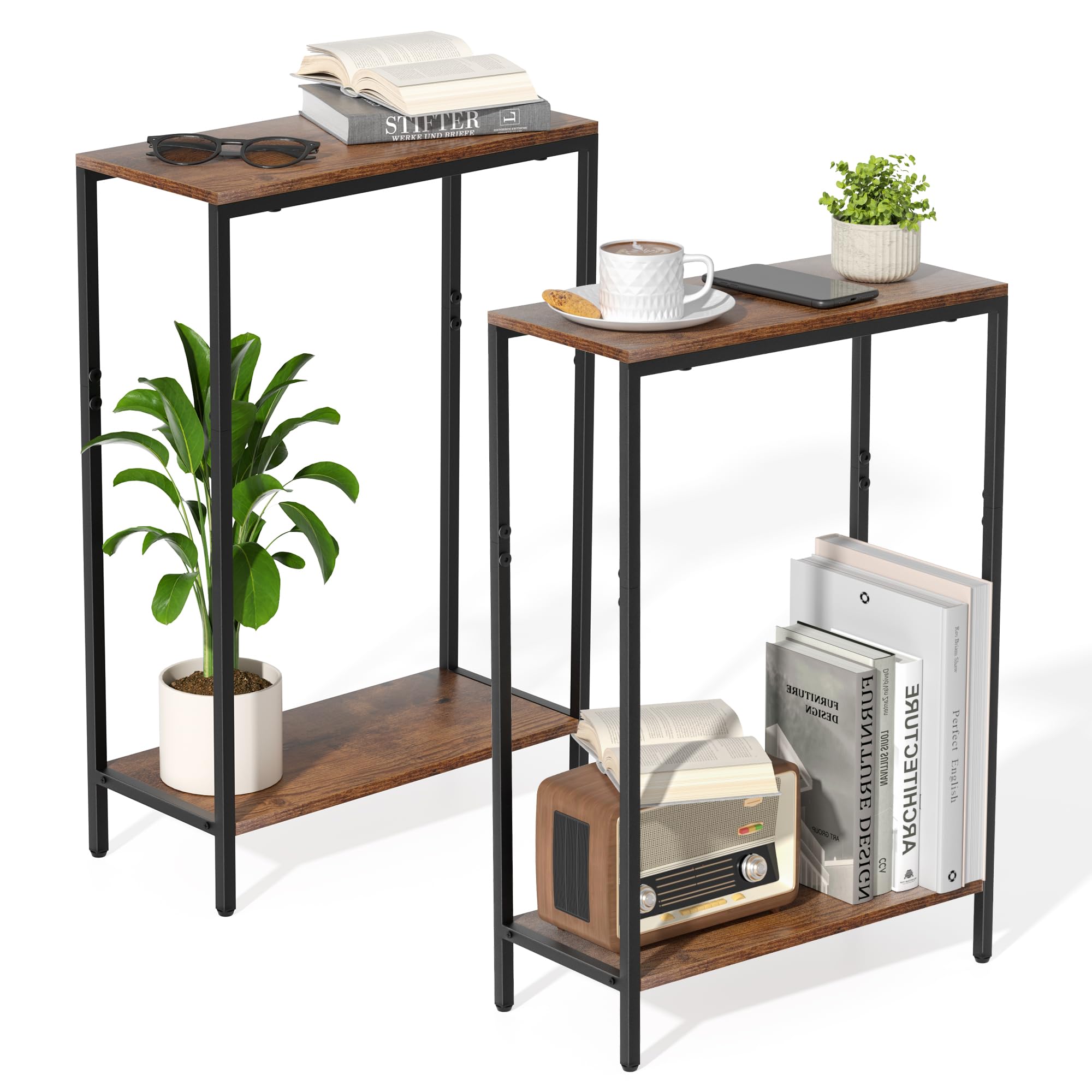Amazon.com: Allinside Narrow Side Table, Narrow End Table for Small ...