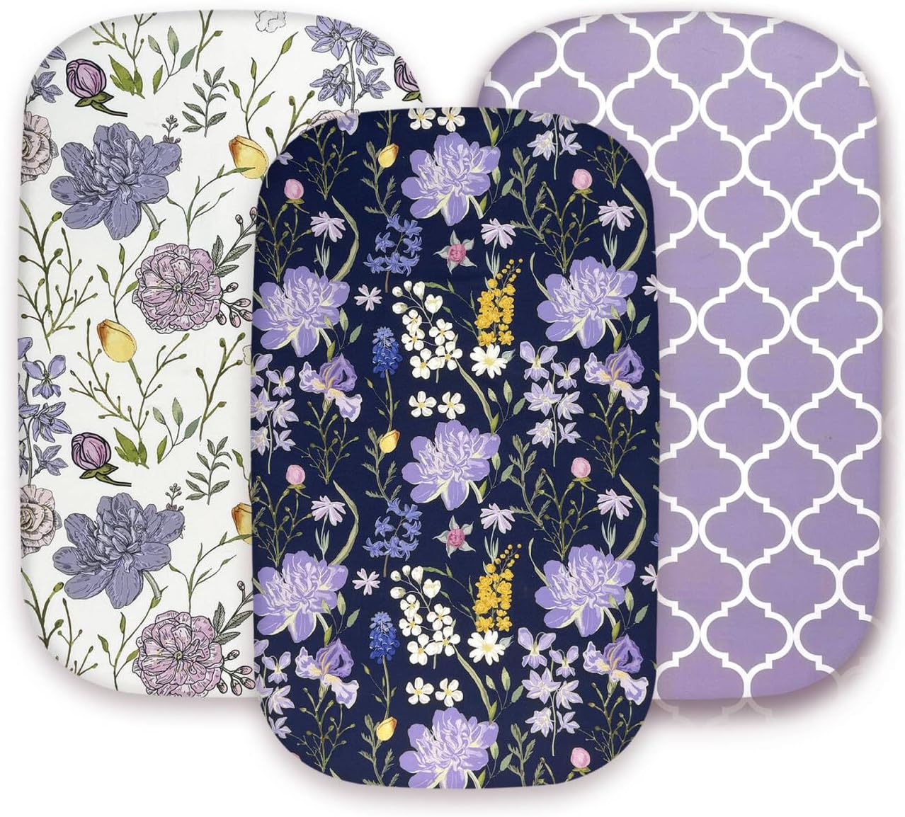 Amazon.com: AMROSE 3 Pack Bassinet Sheets 33" x 20" Compatible with ...