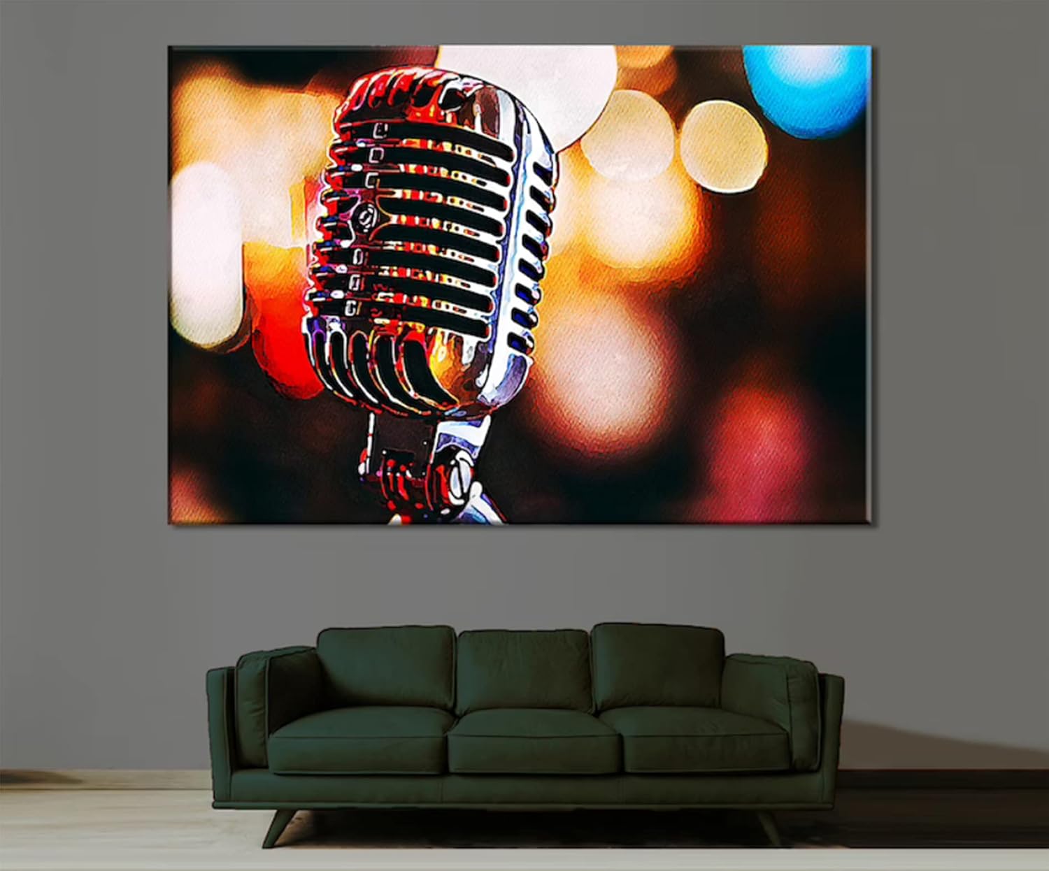 Amazon.com: Microphone Shure 55 Poster, Microphone Wall Art, Singer ...