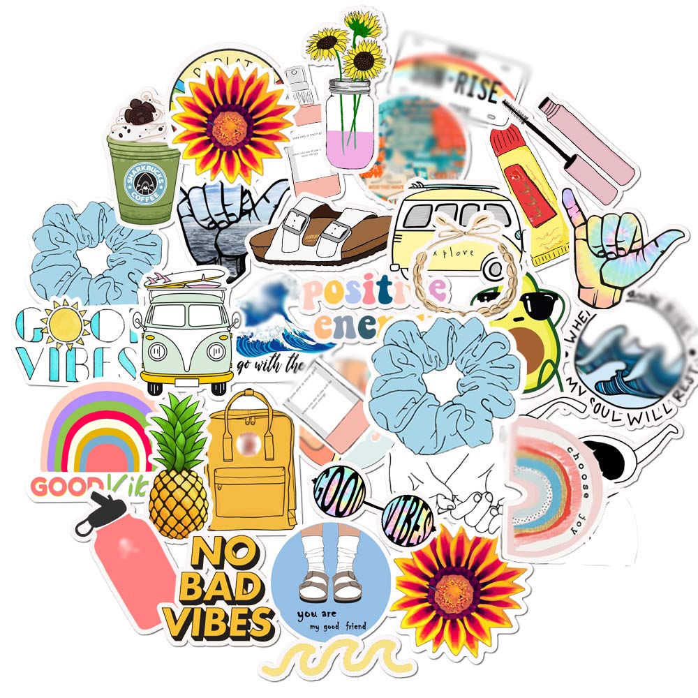 New Vsco Stickers For Water Bottles 35 Pcs Cute Aesthetic | Desertcart OMAN