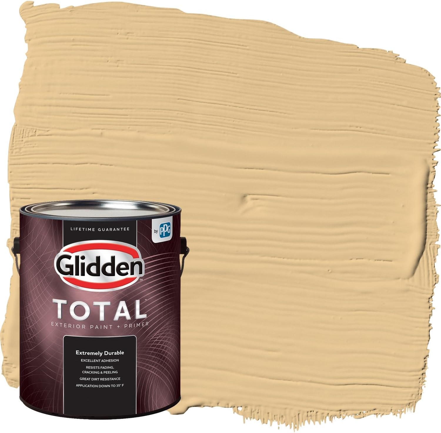 Glidden Total 1 gal. Halo/Yellow Satin Exterior Paint with Primer ...