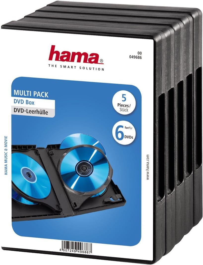 Hama DVD-Hüllen für 6 DVDs, 5er-Pack mit Folie zum Einstecken des ...