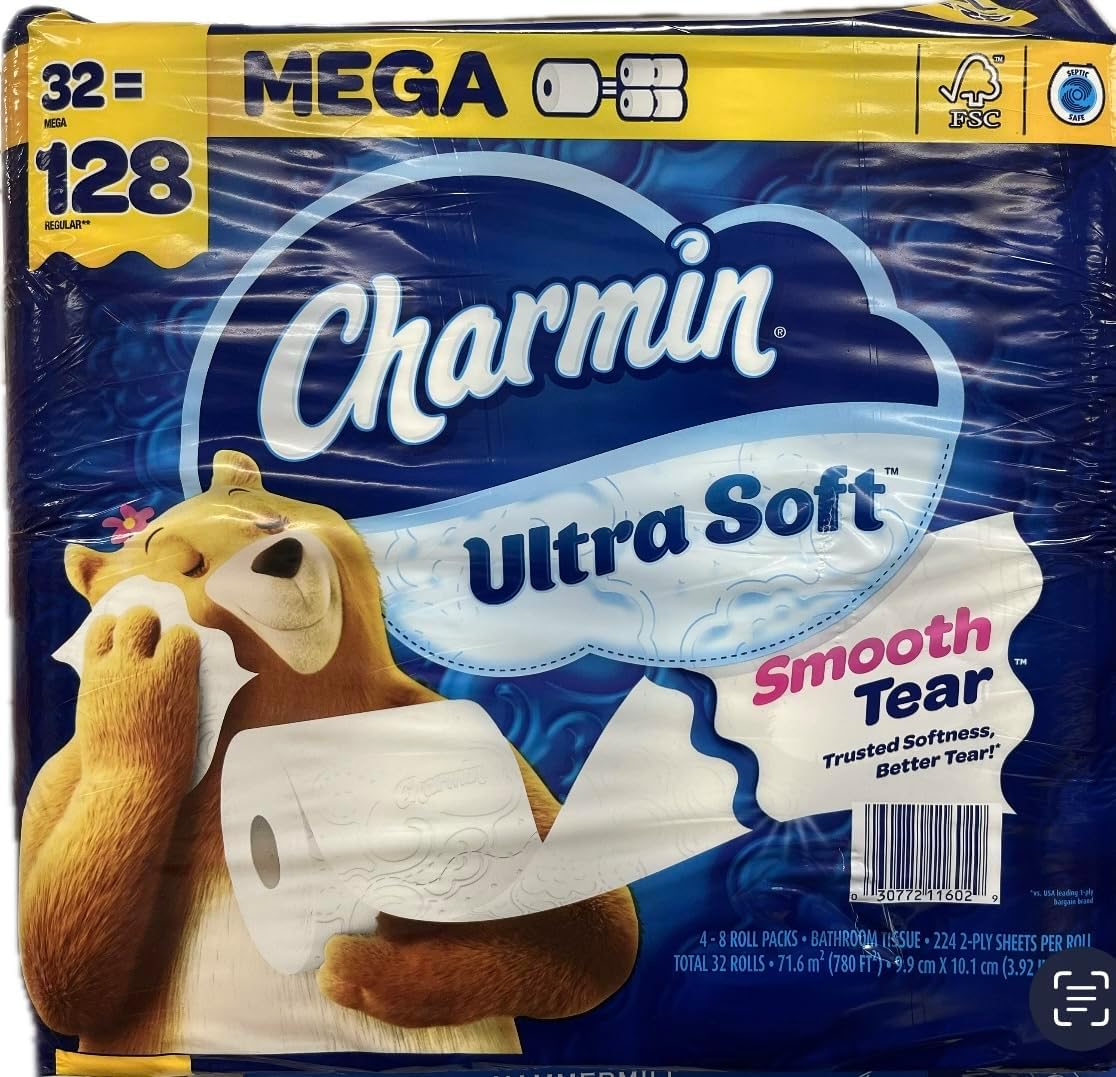 Amazon.com: Charmin Ultra Soft Smooth Tear Toilet Paper, 32 Mega Rolls ...