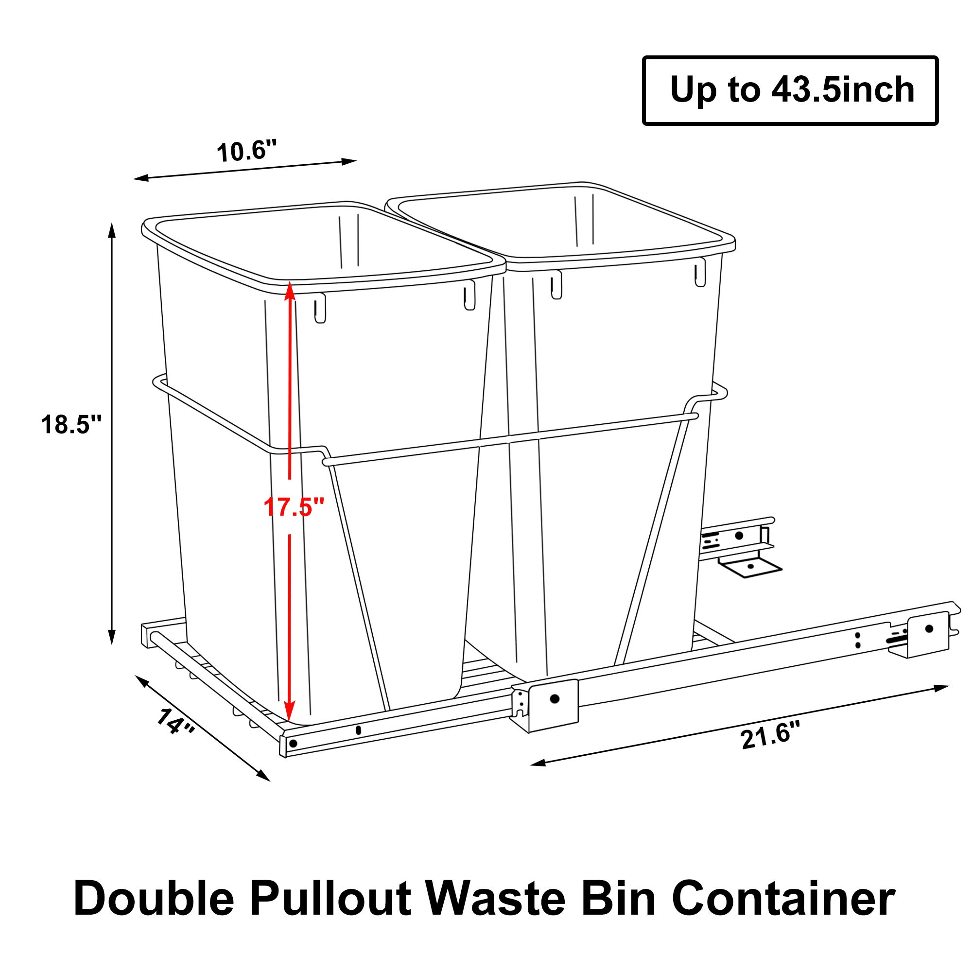 SUPER DEAL Double Pullout Trash Can 35 Quart Under Counter Dual super-deal-double-pullout-trash-can-35-quart-under-counter-dual