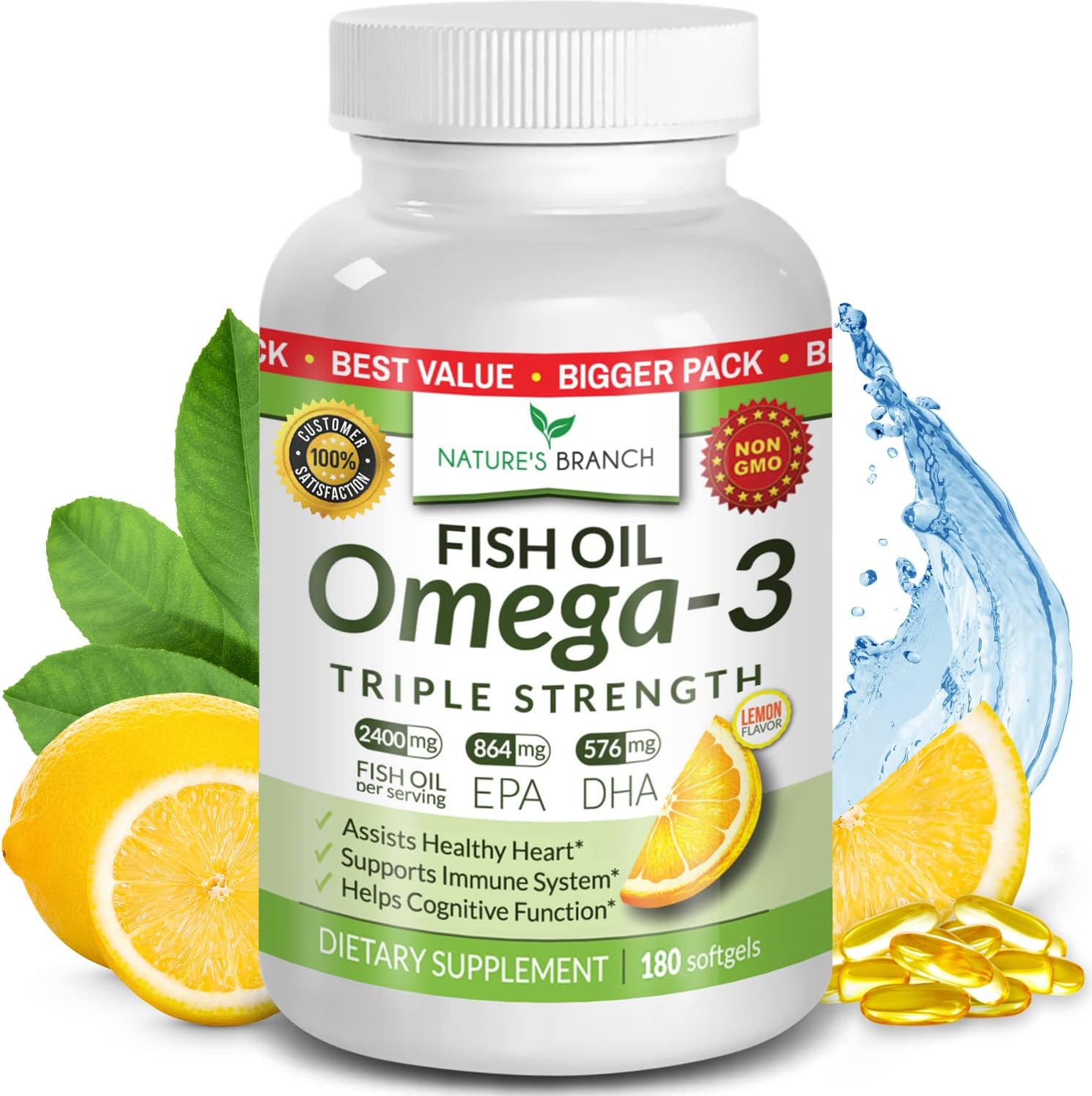 Amazon.com: Best Triple Strength Omega 3 Fish Oil Pills - 180 Capsules ...