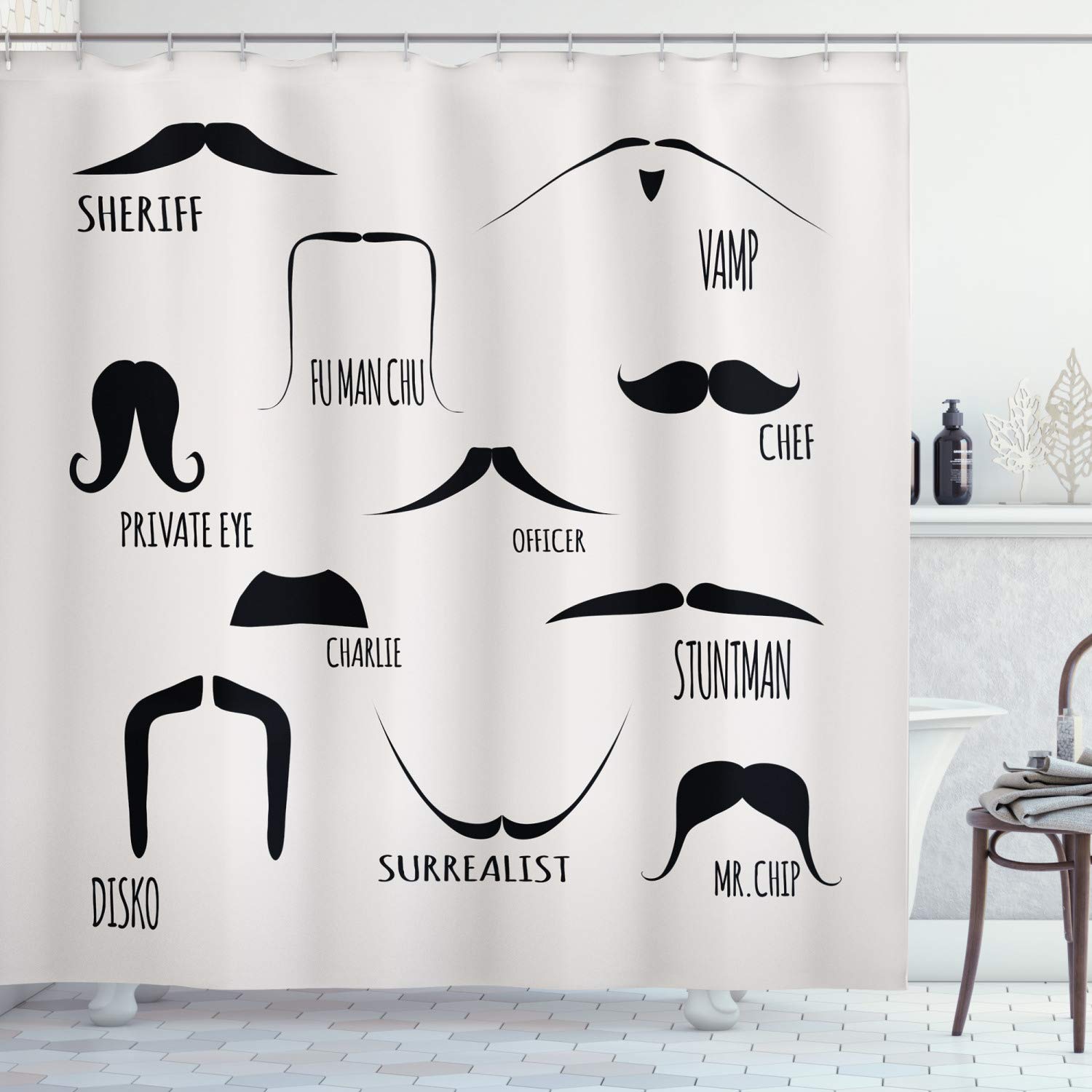 Mustache Shower Curtain