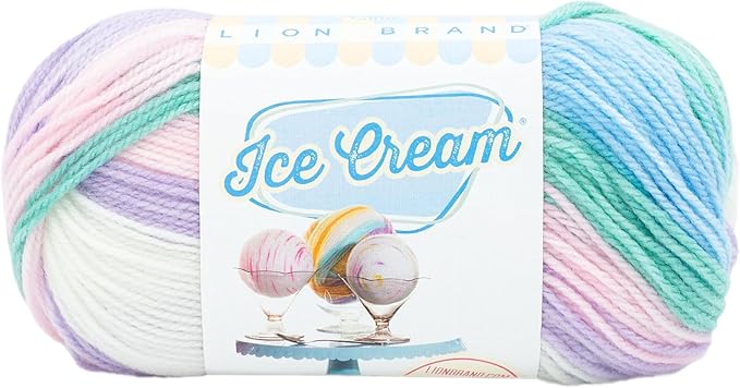 Amazon.com: Lion Brand Yarn, Ice Cream Baby Yarn for Knitting, Crochet ...