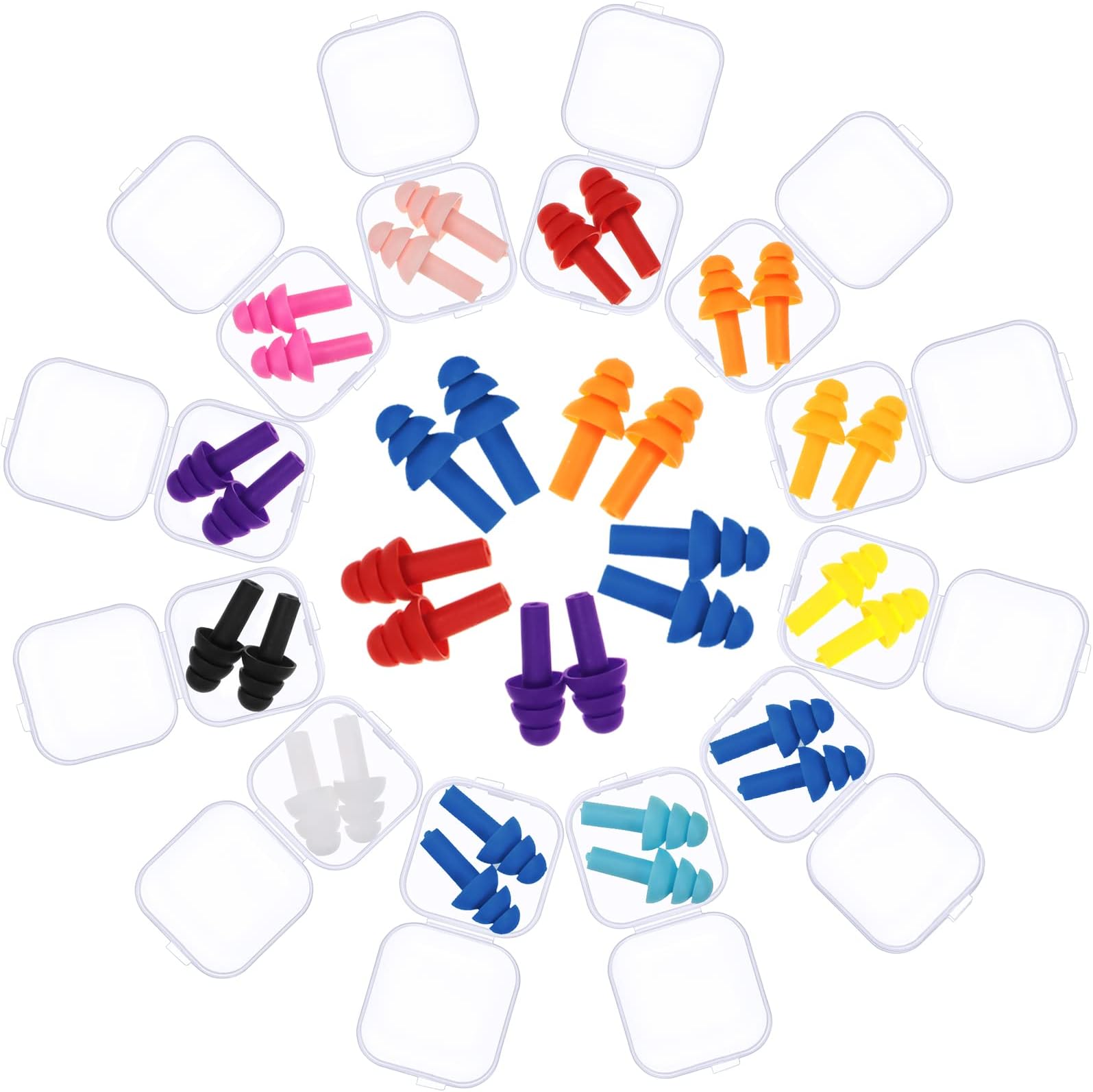 Amazon.com: BBTO 24 Pairs Silicone Soft Ear Plugs Waterproof Reusable ...