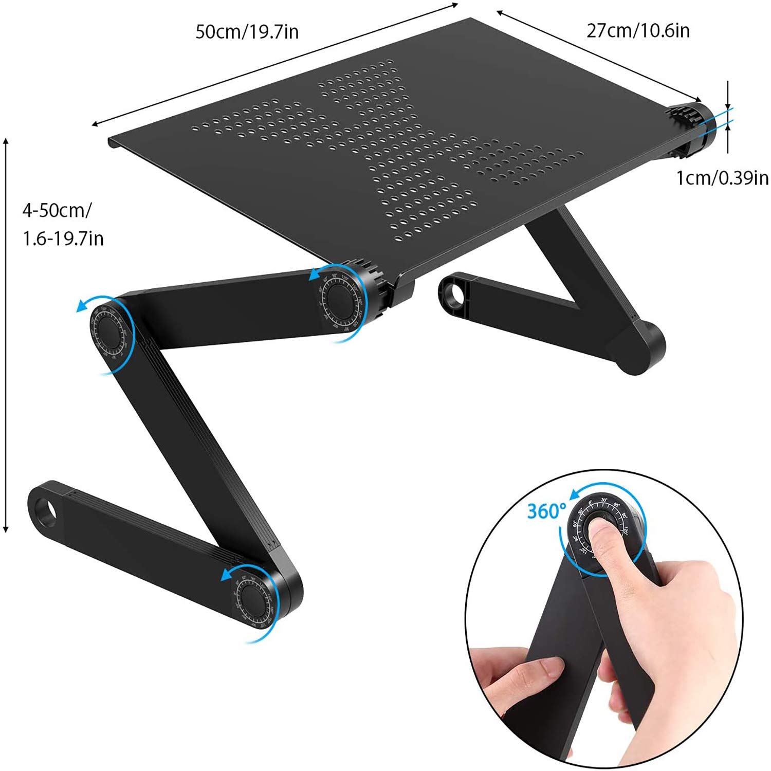 Cozime Laptop Table,Folding Desk Riser Computer Support Tray,Adjustable ...
