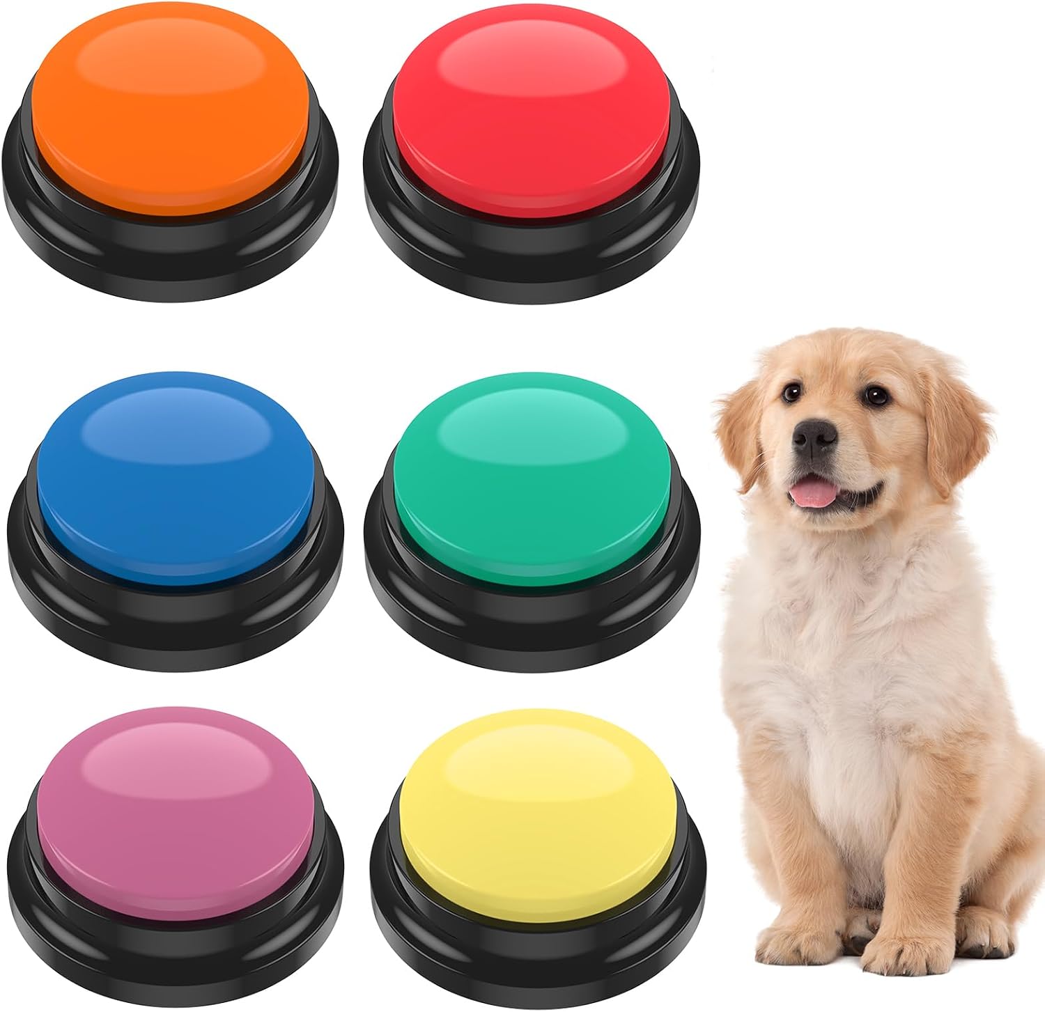 Gatphy Dog Buttons Talk Training, 6Pcs Pet Communication Buttons Voice ...