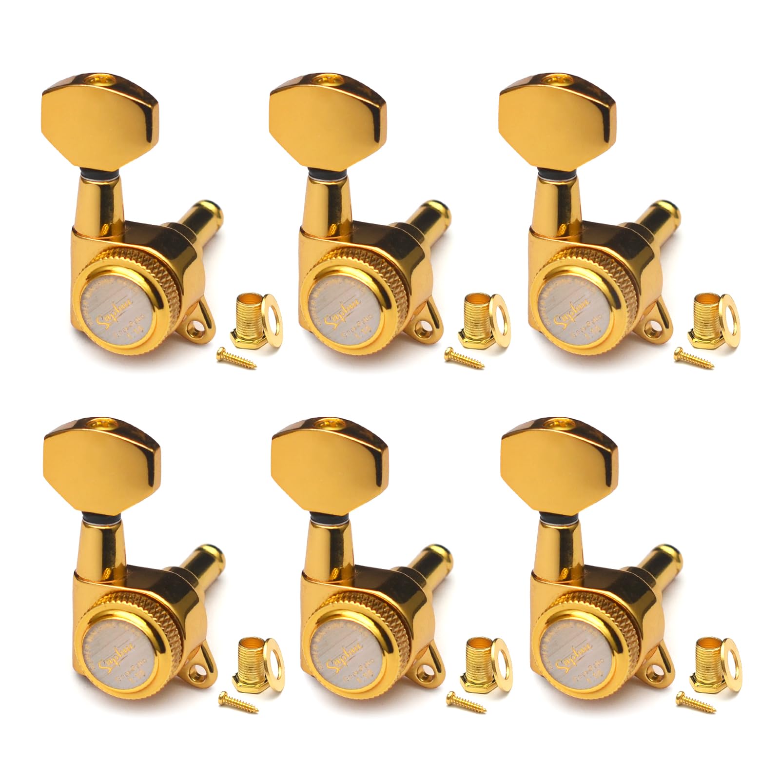 Amazon.com: SAPHUE 6R Guitar Locking Tuners 1:18 Lock String Tuning Key ...