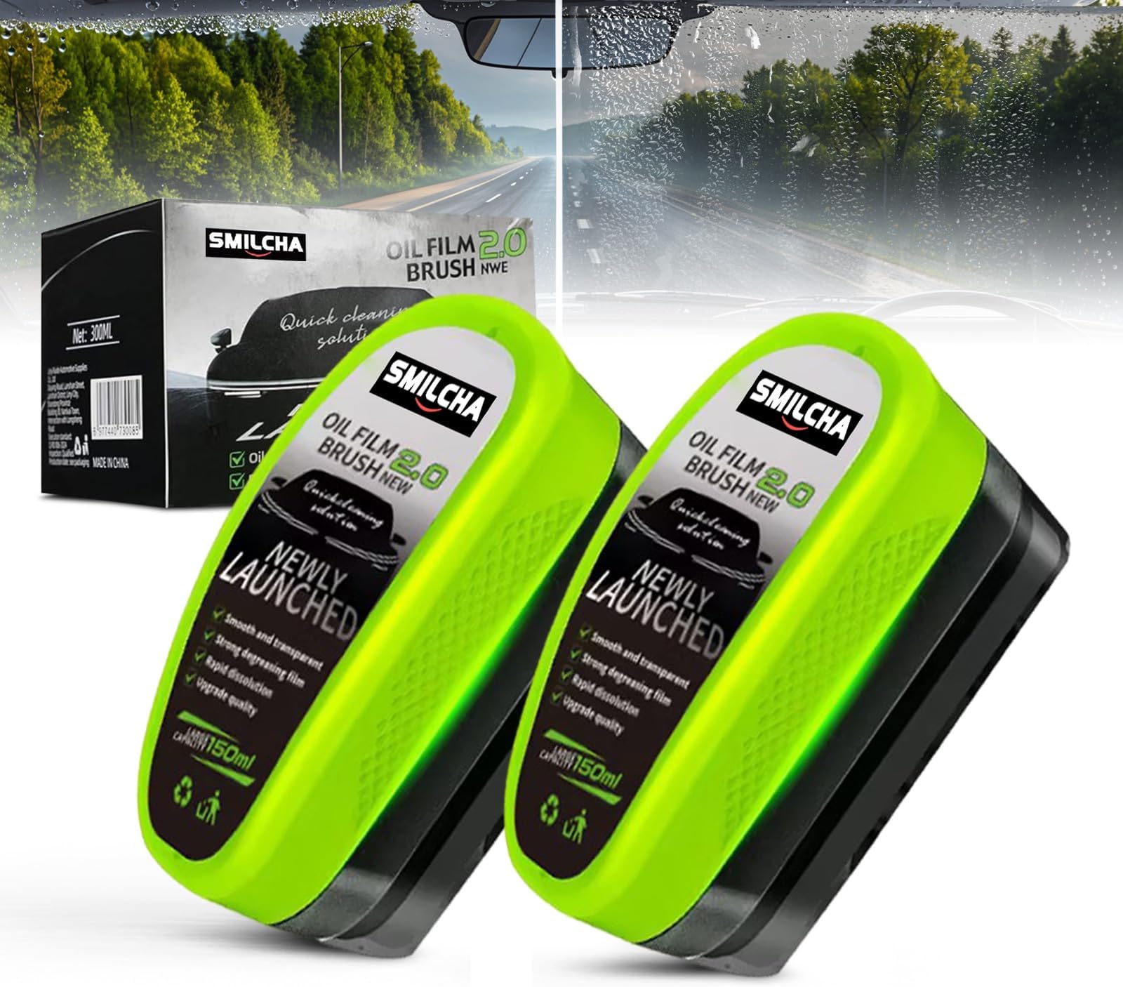 Amazon.com: 2-Pack Automotive Oil Film Cleaning Brush for Car Windows ...