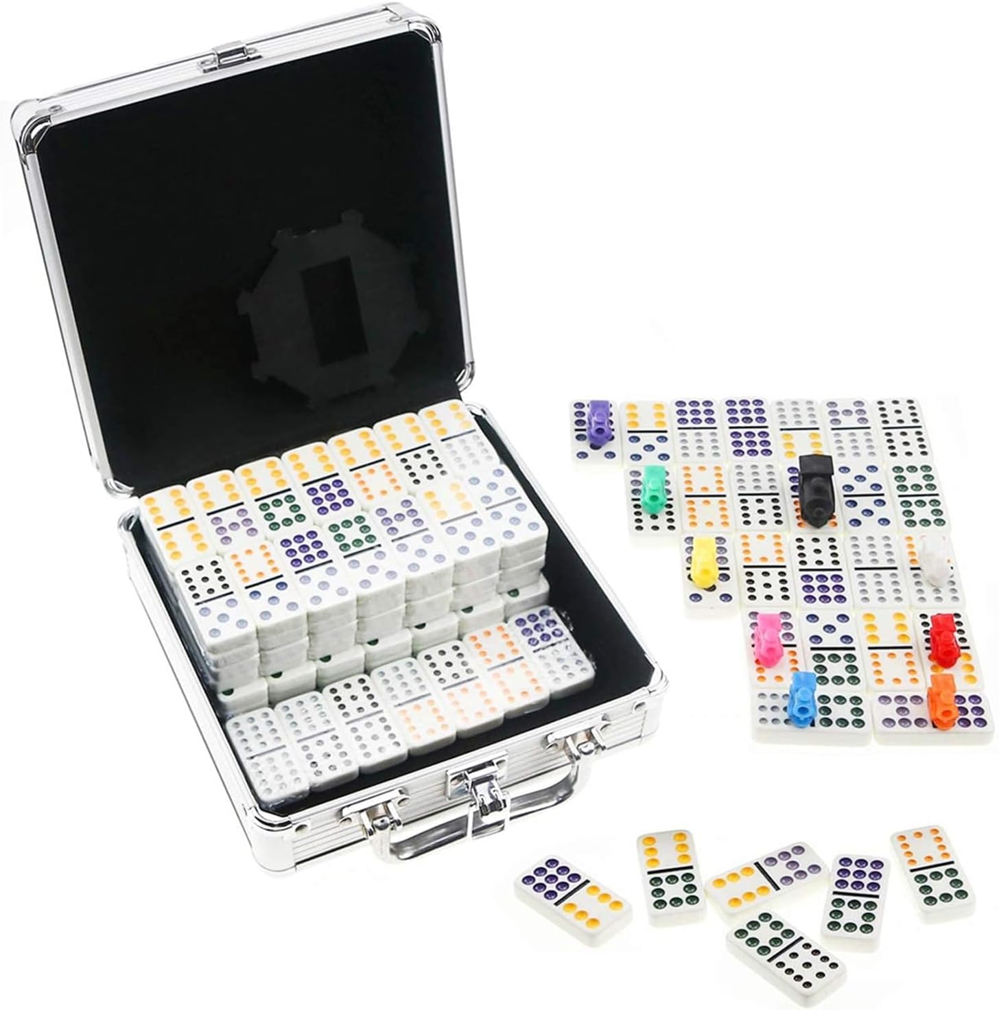 Amazon.com: KAILE Mexican Train Dominos Game Set, 91 Tiles Double 12 ...