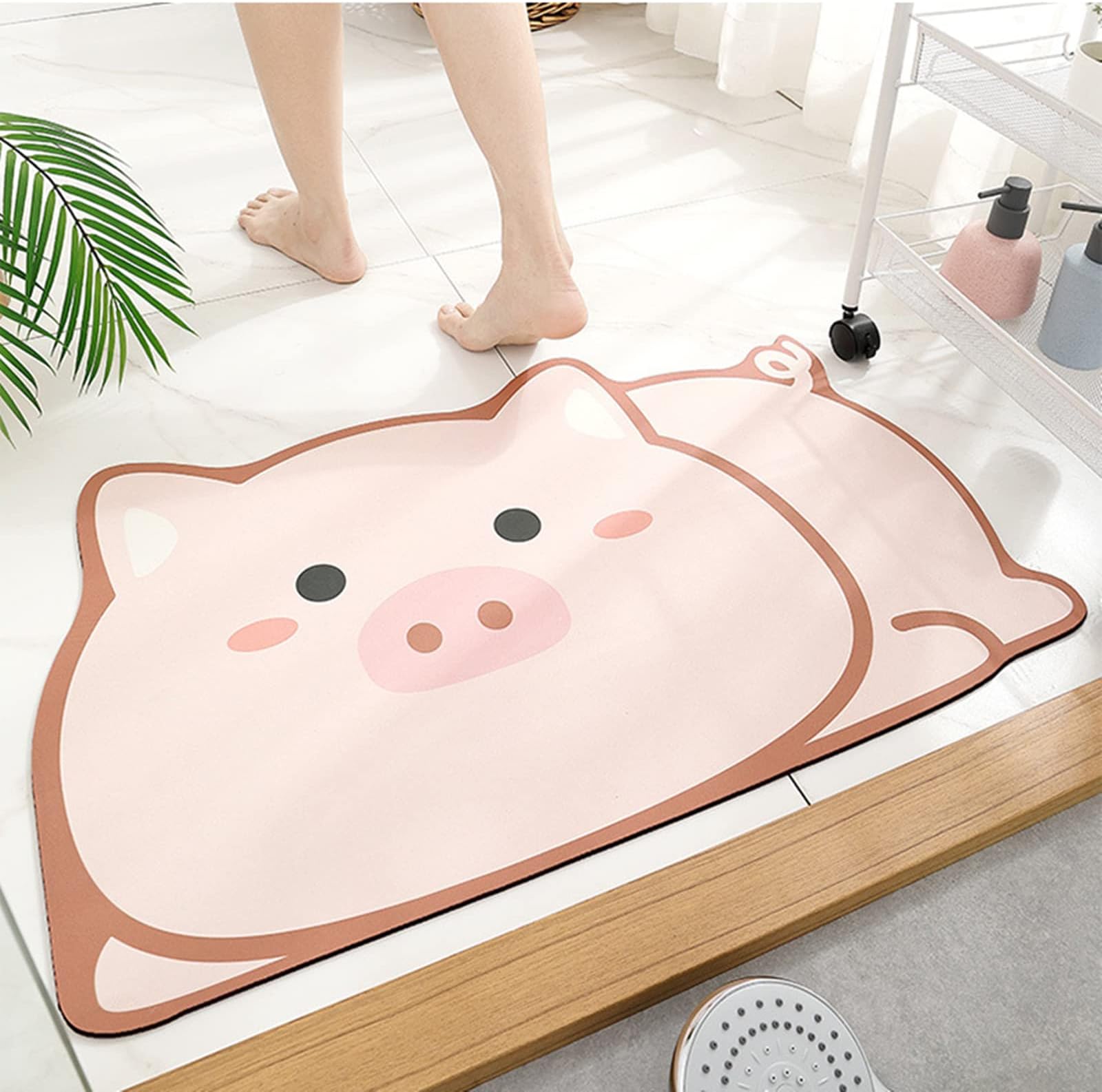 Amazon.com: S_SSOY Cute Pink Pig Rug for Bathroom Super Absorbent Rug ...