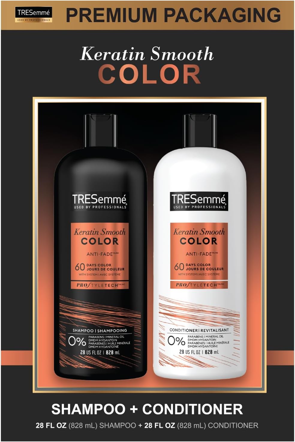 Amazon.com : TRESemmé Shampoo and Conditioner, Keratin Smooth Color ...
