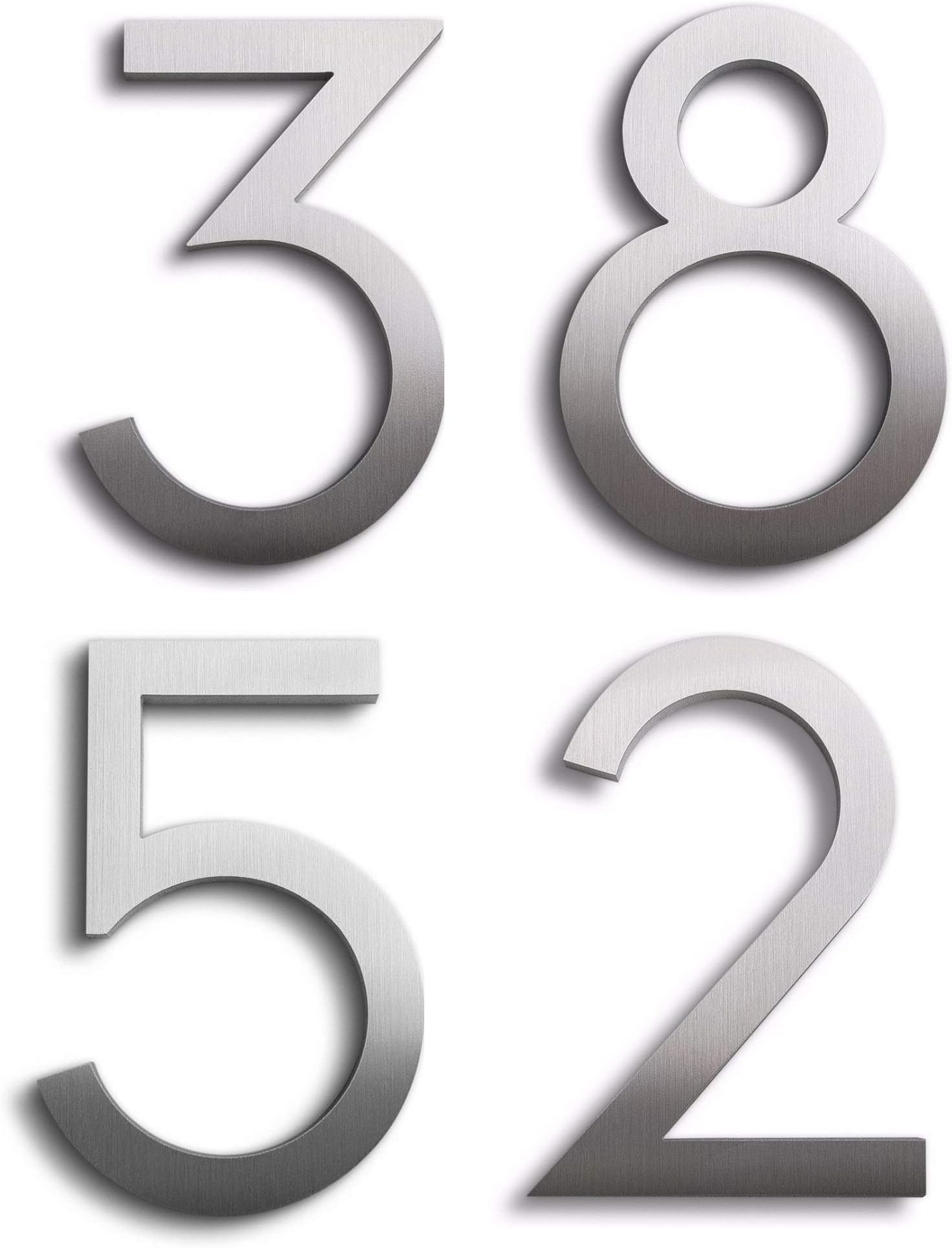 Amazon.com: Modern House Numbers Aluminum Modern Font Set of Four 4 ...