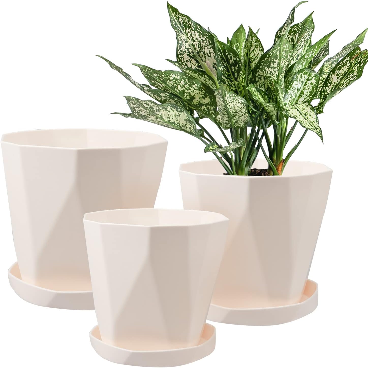 Amazon.com: Sun-E Plant Pots 8.4/6.7/5.1Inch Set of 3 Planters for ...