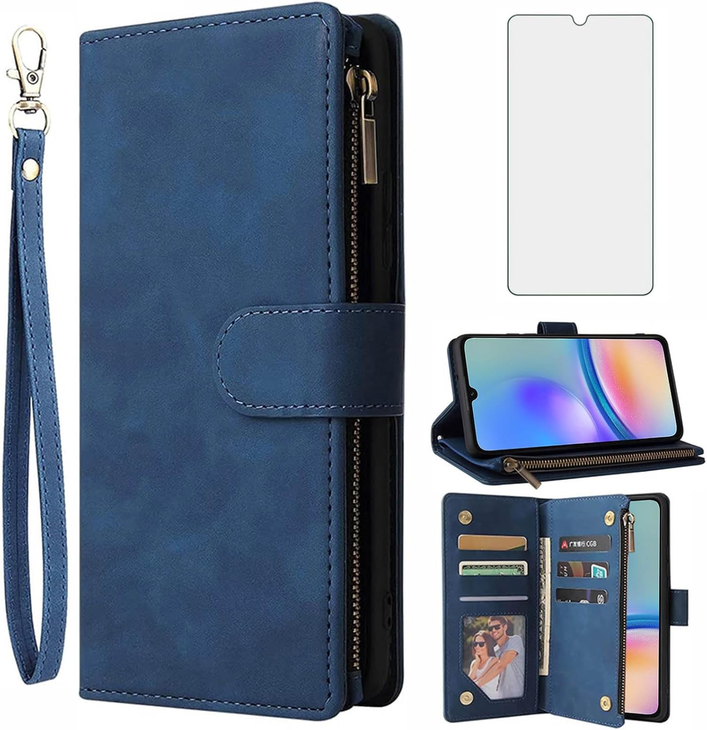 Asuwish Compatible with Samsung Galaxy A05s/A05 Wallet Case Tempered ...
