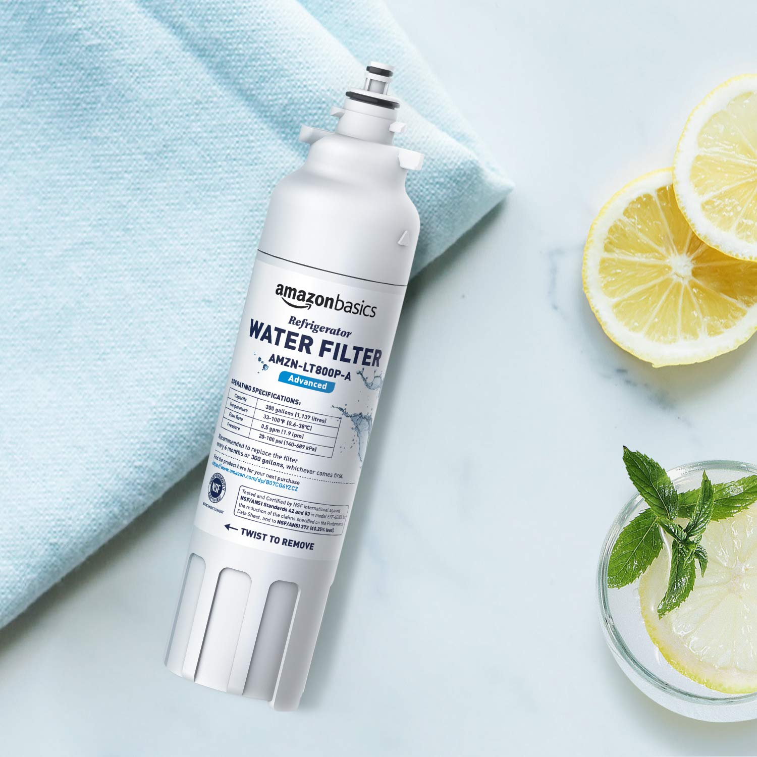 Amazon Basics Replacement LG LT800P Refrigerator Water Filter Cartridge ...