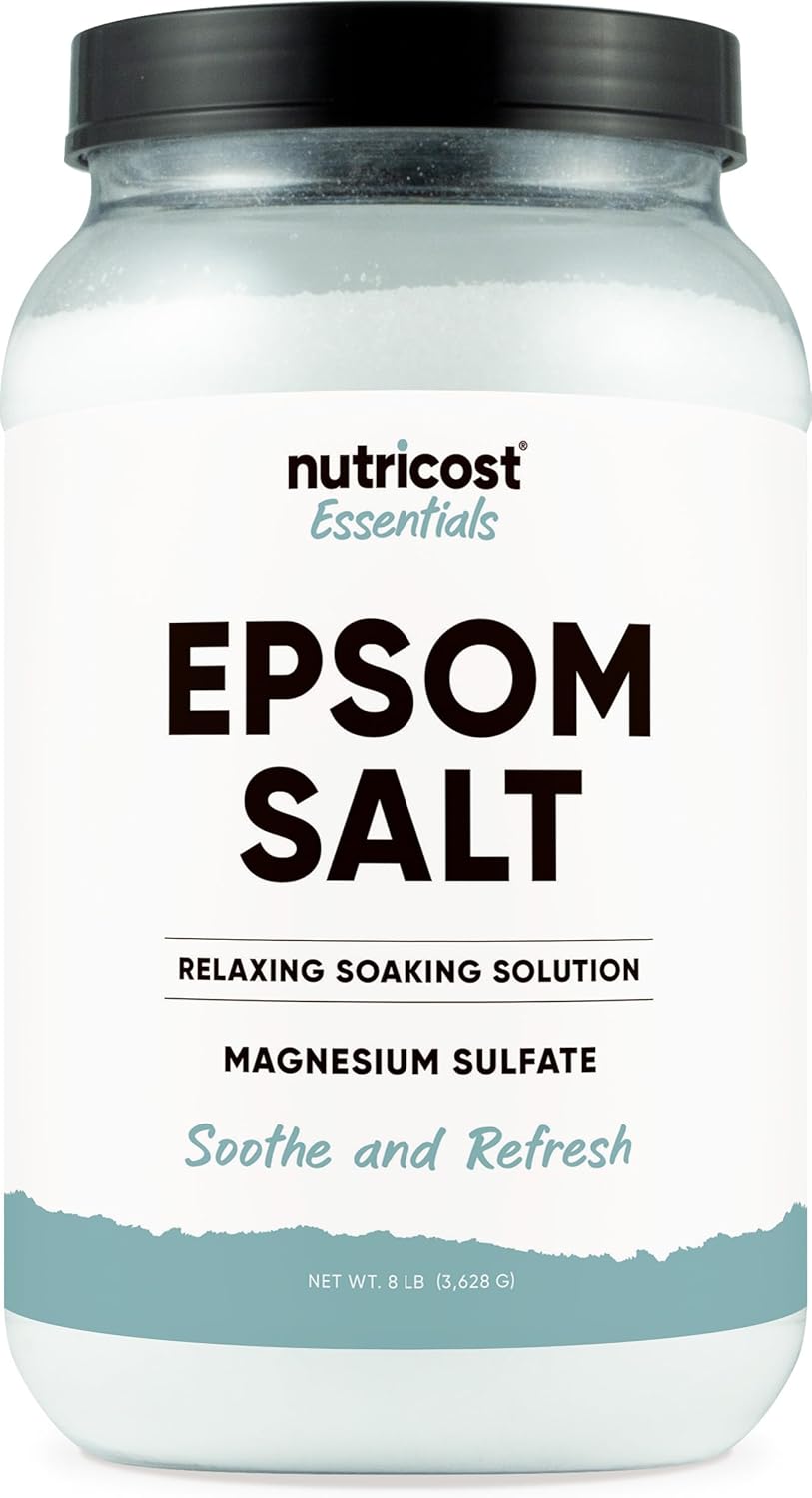 Amazon.com : Nutricost Essentials Pure Epsom Salt 8 LBS (100% Pure ...