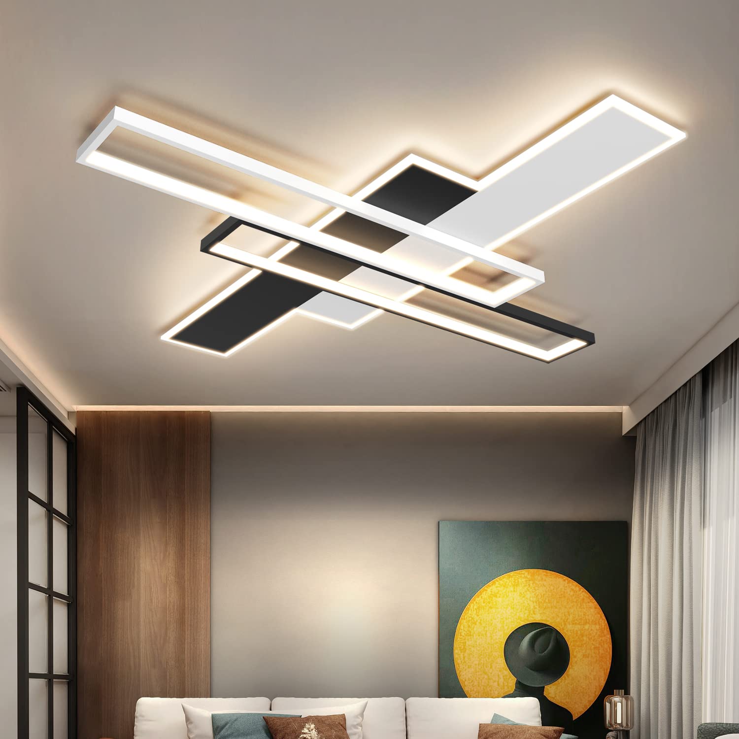 OKES LED Ceiling Light Fixture,85W Flush Mount Ceiling Lights with ...